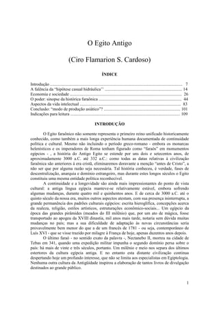 Cardoso, ciro flamarion s. o egito antigo. são paulo brasiliense, 2004 ...