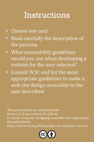 Cards - Users with Disabilities - Course Material | PDF
