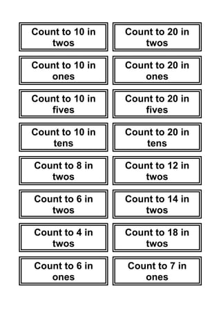 Cards for counting to | DOC