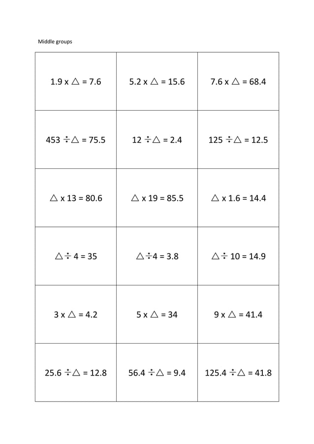 Cards for inverse_operations | PDF
