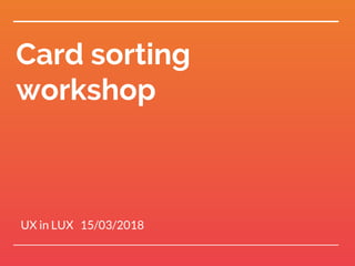Card sorting | PPT
