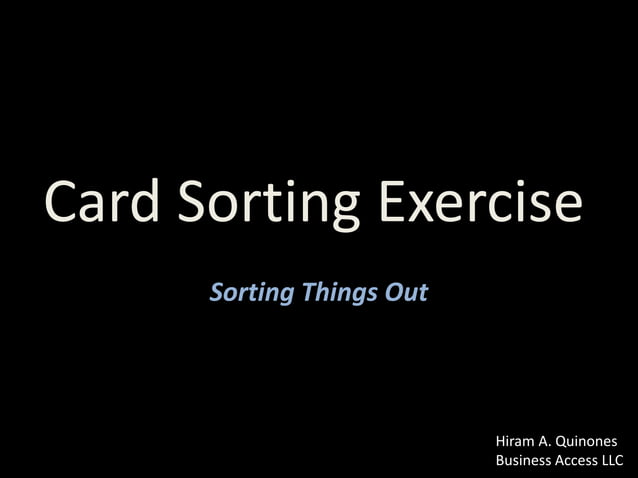 Card sorting exercise | PPTX