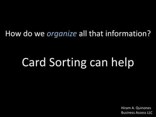 Card sorting exercise | PPTX