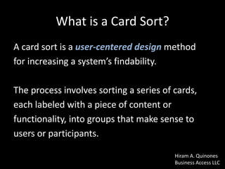 Card sorting exercise | PPTX