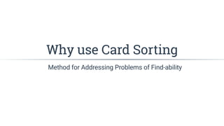 Card Sorting- Information Architecture Technique | PDF