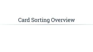 Card Sorting- Information Architecture Technique | PDF
