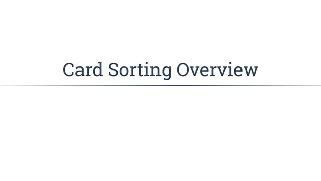 Card Sorting- Information Architecture Technique | PDF