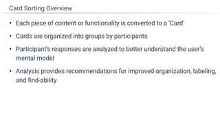 Card Sorting- Information Architecture Technique | PDF