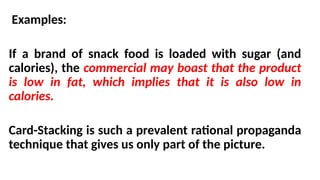 CARD STACKING ppt. Propaganda Lesson Grade 6pptx | PPTX