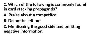 CARD STACKING ppt. Propaganda Lesson Grade 6pptx | PPTX