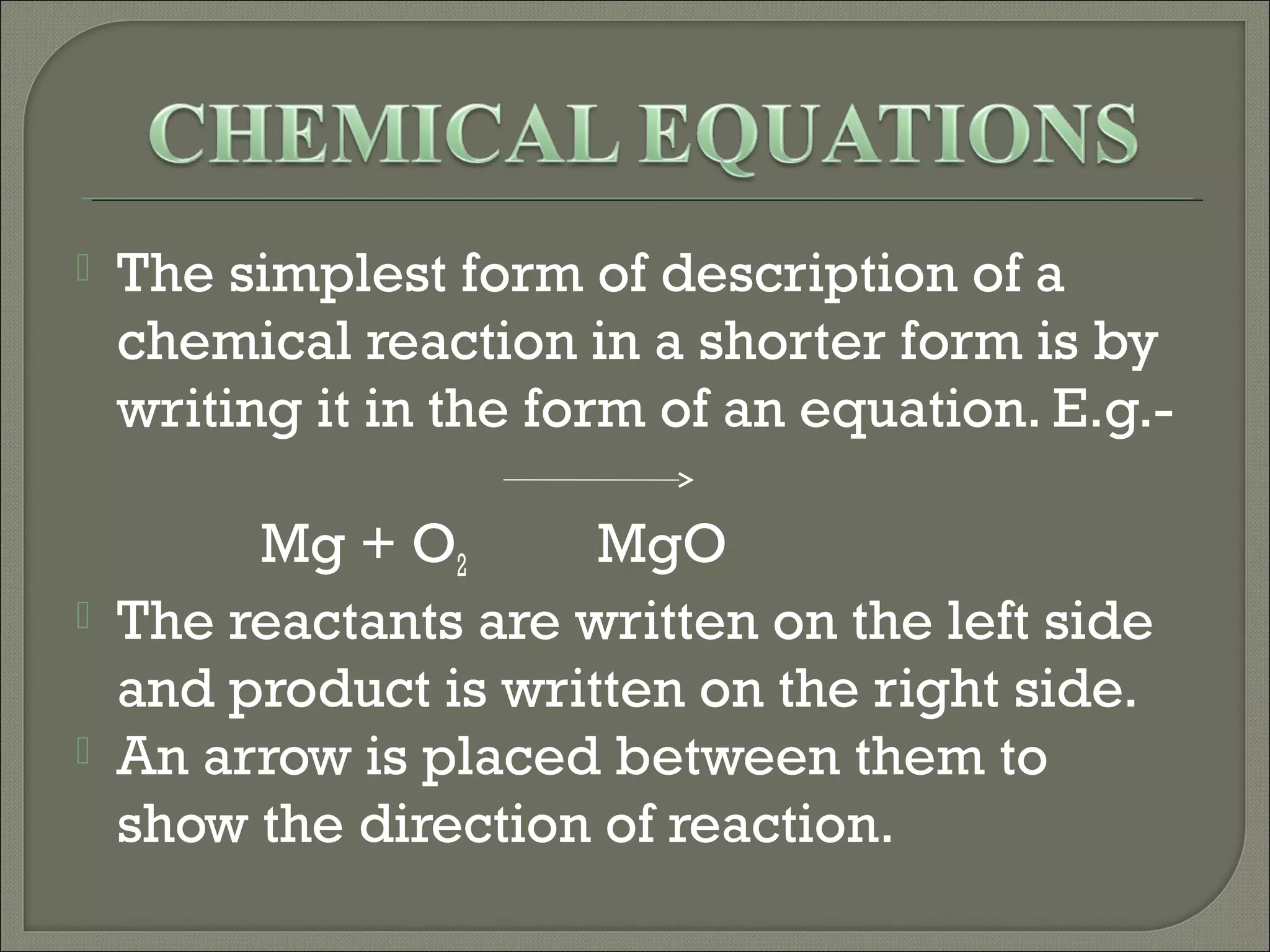 CHEMICAL EQUATIONS AND REACTIONS | PPT | Chemistry | Science