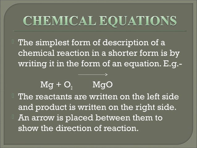 CHEMICAL EQUATIONS AND REACTIONS | PPT | Chemistry | Science