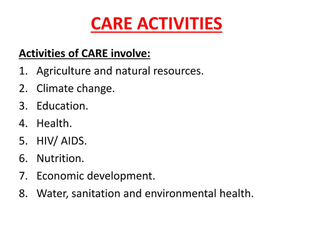 Cooperative for assistance and relief everywhere (CARE) | PDF ...