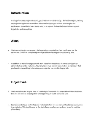 Care certificate standard 3 | PDF