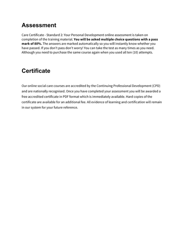 Care certificate standard 3 | PDF