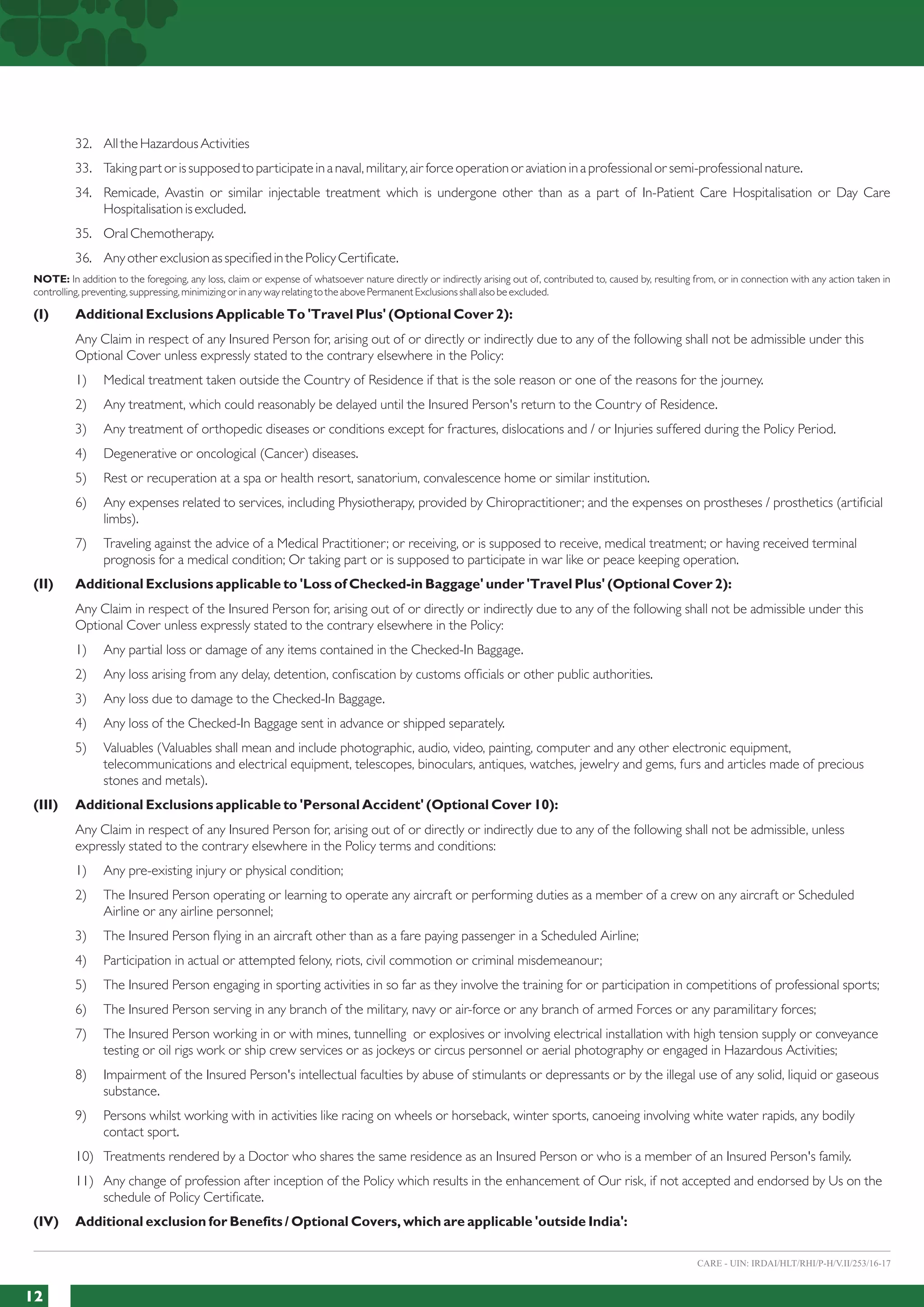 Care (health-insurance-product)--prospectus-cum-sales-literature | PDF