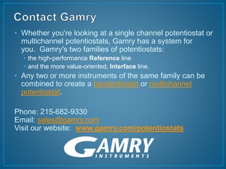 Care of your Computer Controlled Potentiostat | PPTX