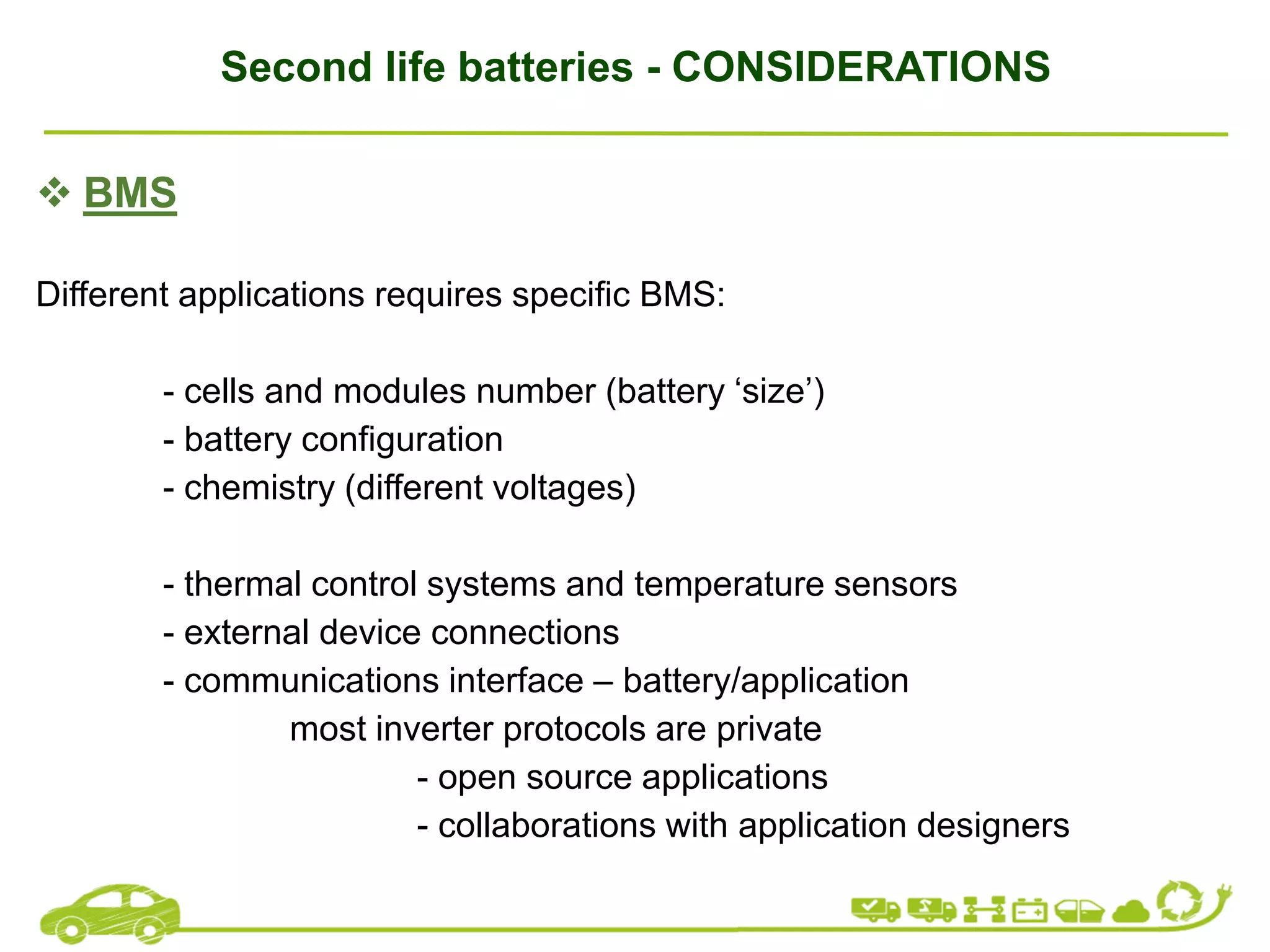 Battery Circular Economy approaches for redesign, reuse and regulation ...
