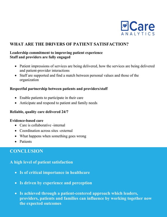 Why patient satisfaction matters by Care analytics | PDF