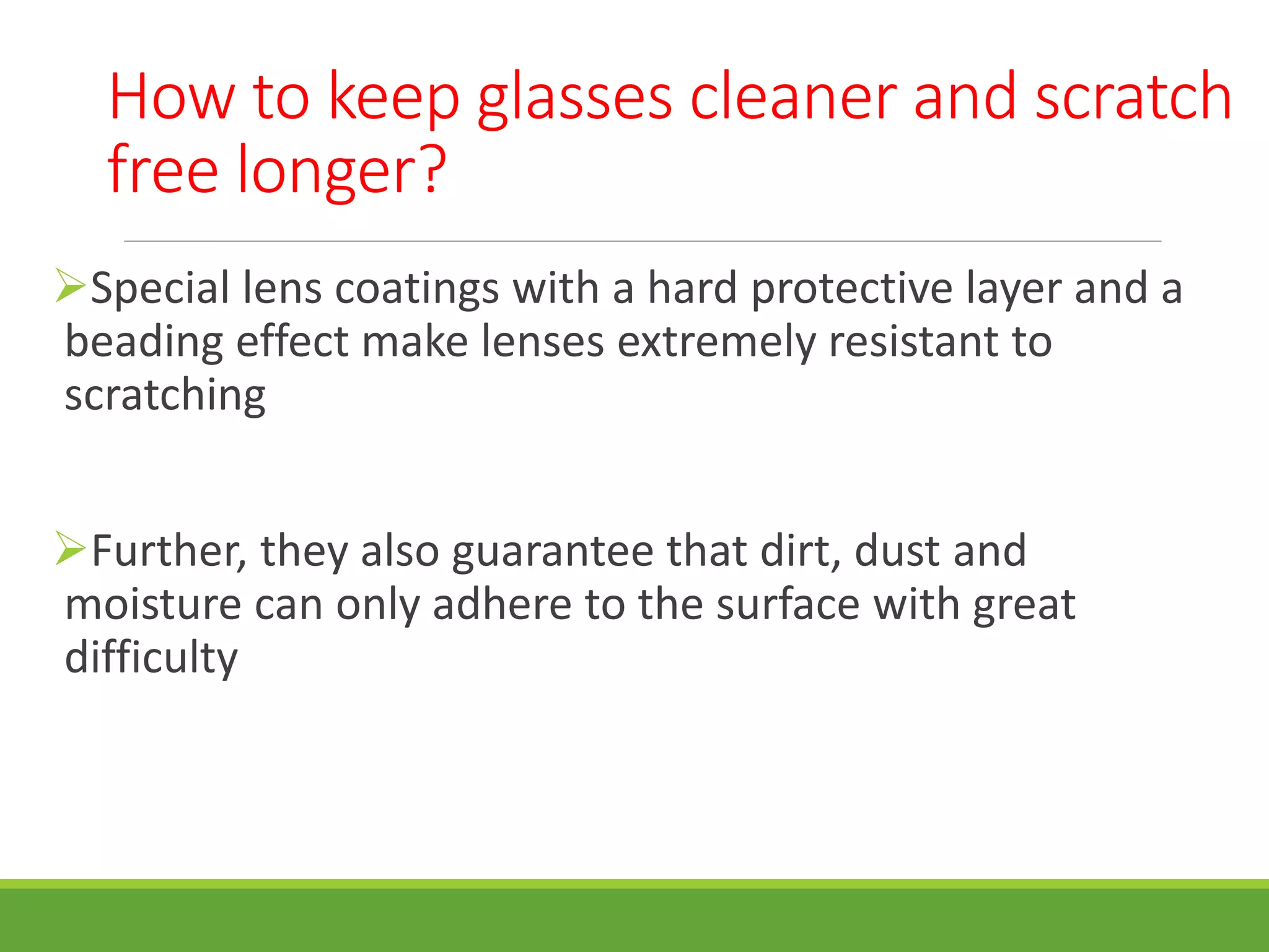 Care and cleaning of spectacle lenses and frames | PPTX