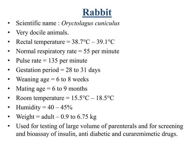Care and handling of laboratory animals – rabbit, guinea pig | PPTX ...