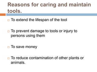 Care and maintenance of Simple Tools dale.ppt