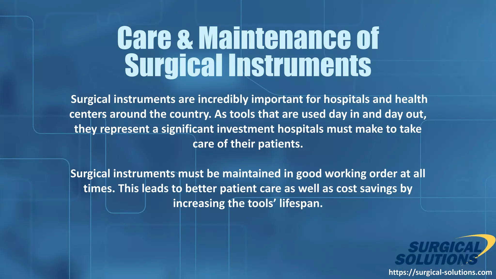 Care and Maintenance of Surgical Instruments | PDF
