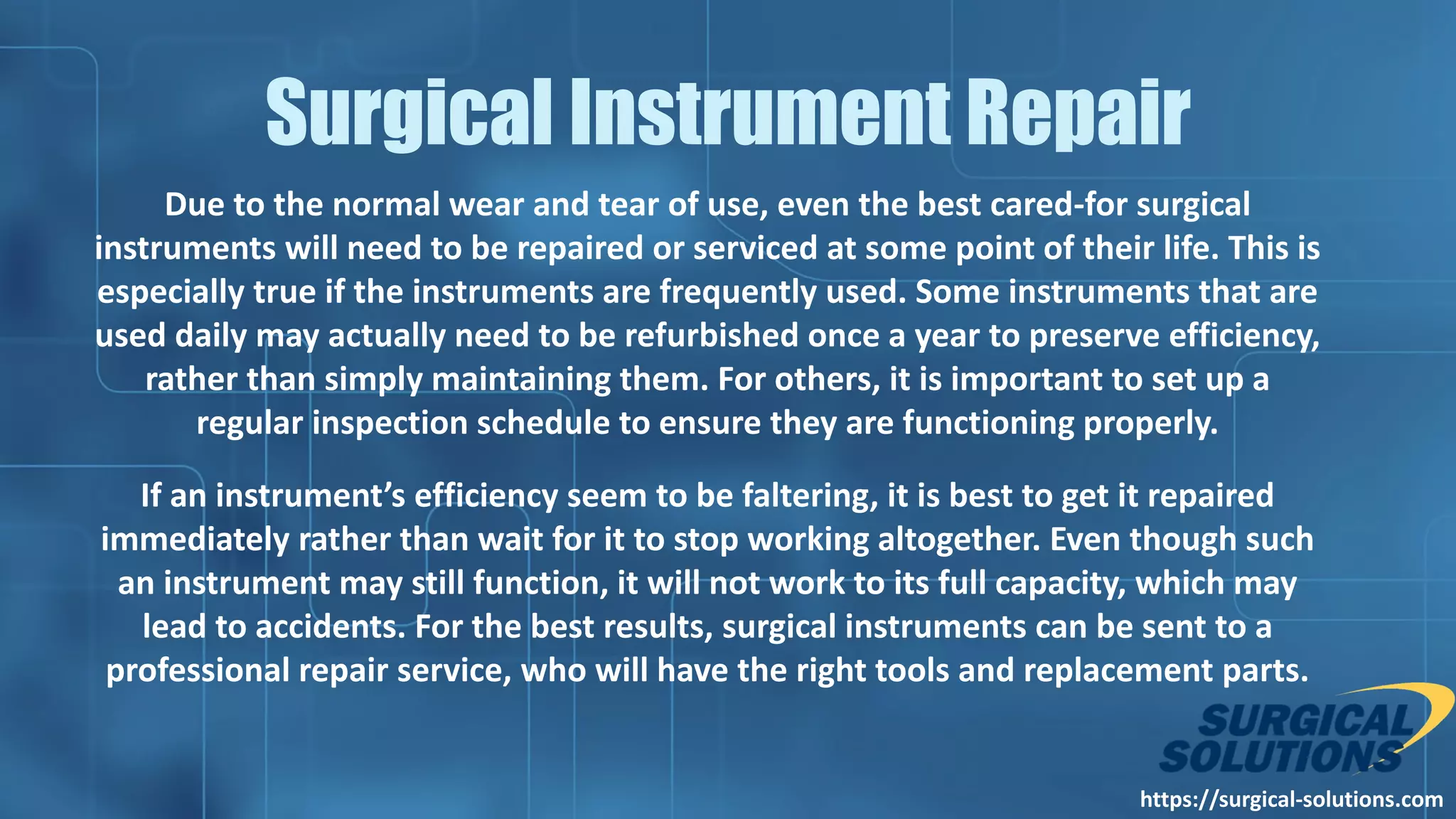 Care and Maintenance of Surgical Instruments | PDF