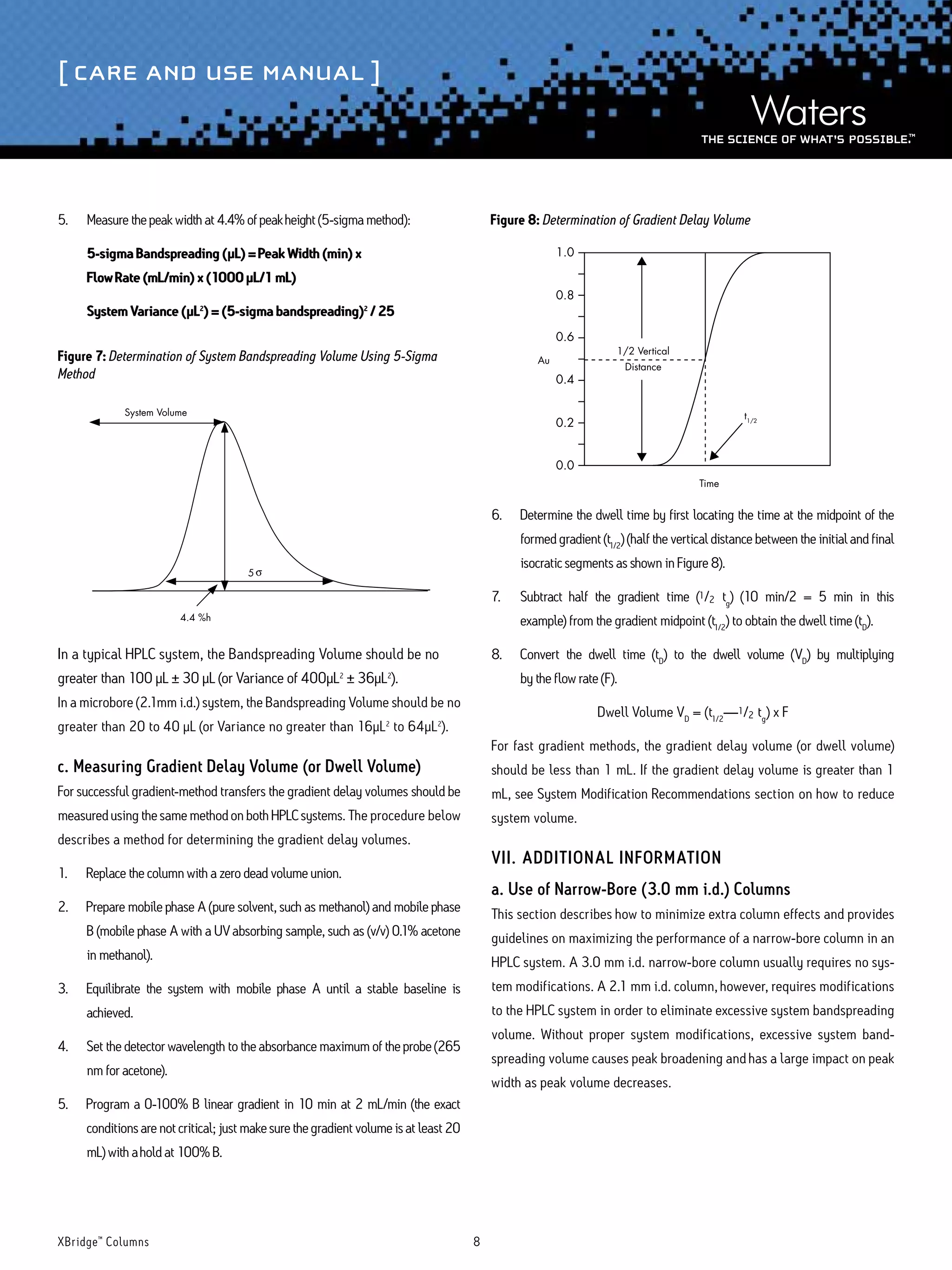 Care and use manual waters x bridge columns | PDF