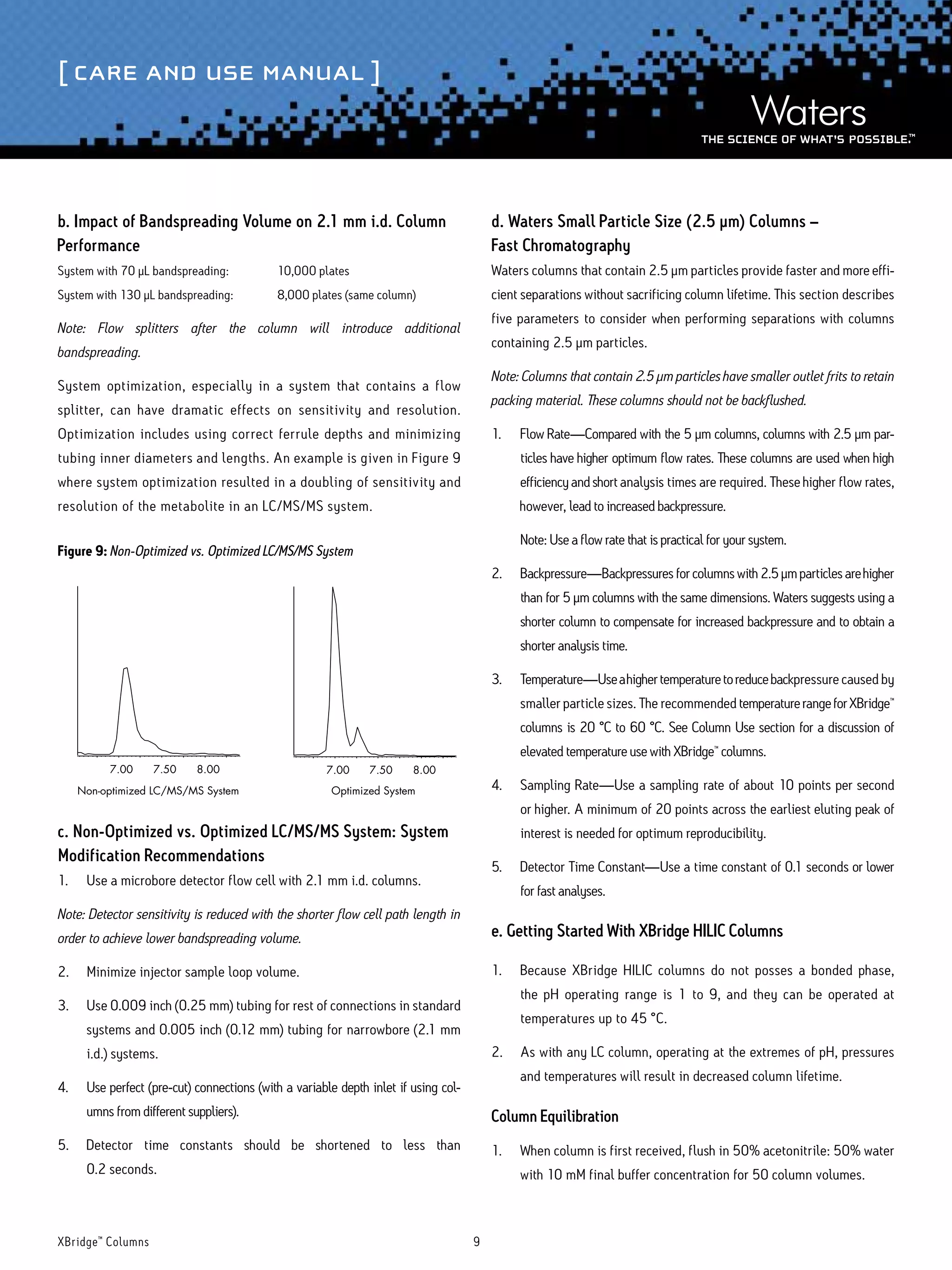 Care and use manual waters x bridge columns | PDF