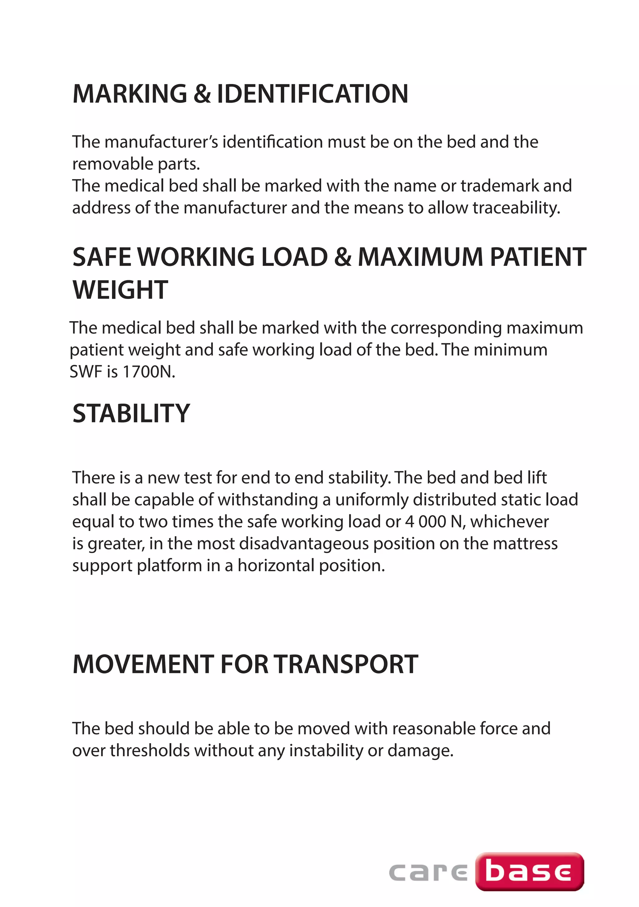 Carebase free bed standard guide BS EN 60601-2-52 | PDF