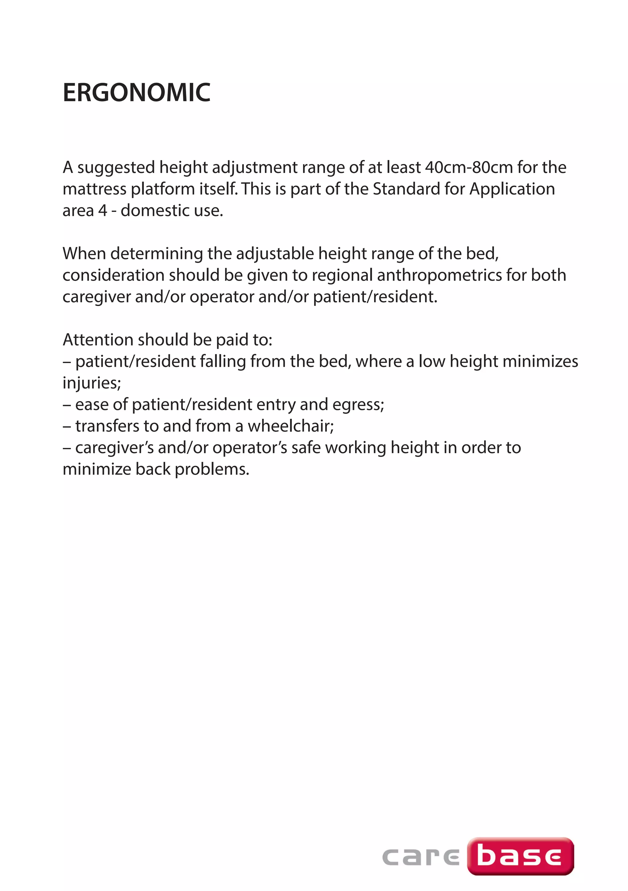 Carebase free bed standard guide BS EN 60601-2-52 | PDF