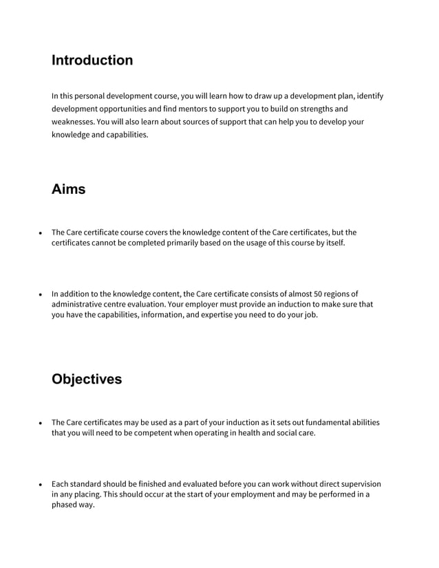 Care certificate standard 2 | PDF