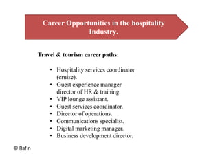 Career opportunities in the hospitality industry. | PPTX