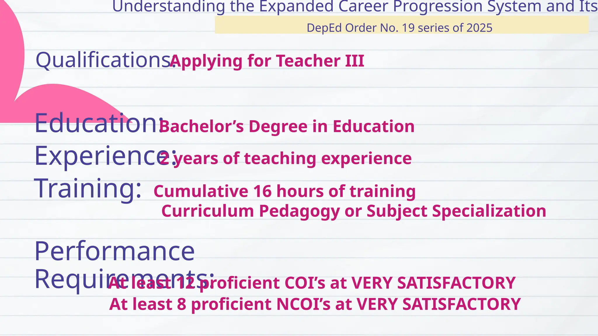CAReeR progression guidelines in DepEd for | PPTX