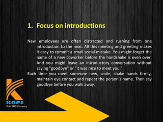 Career - 7 tips for a successful first week on the job | PPT