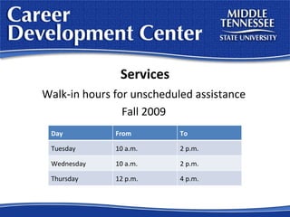 Career Center Overview | PPT