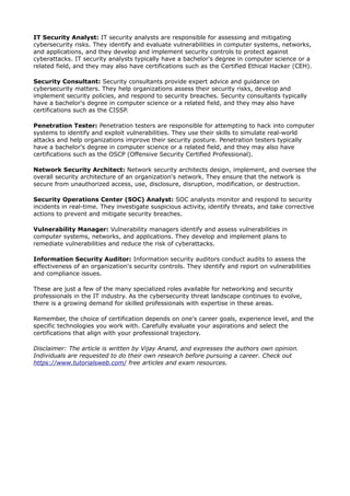 Career Certifications In Computer Networking | PDF | Computer Networking | Computing