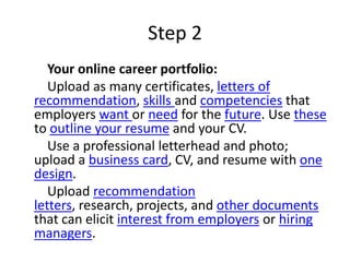 6 Steps to Plan, Write, Format and Edit Career-entry Documents | PPT