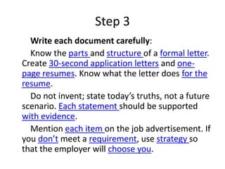 6 Steps to Plan, Write, Format and Edit Career-entry Documents | PPT