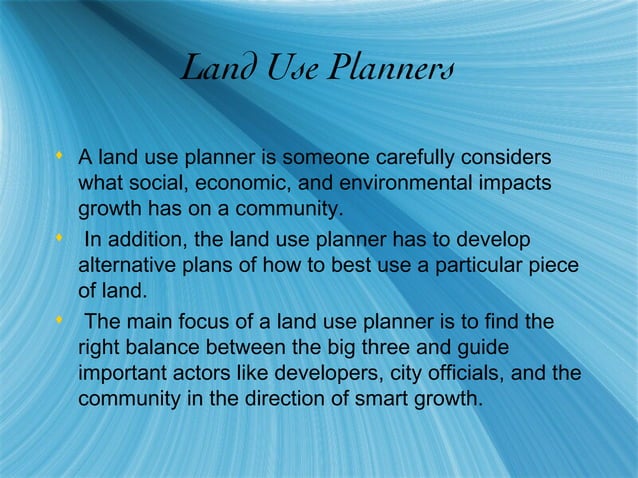 Career Land Use Planner | PPT | Developmental Sites | Real Estate
