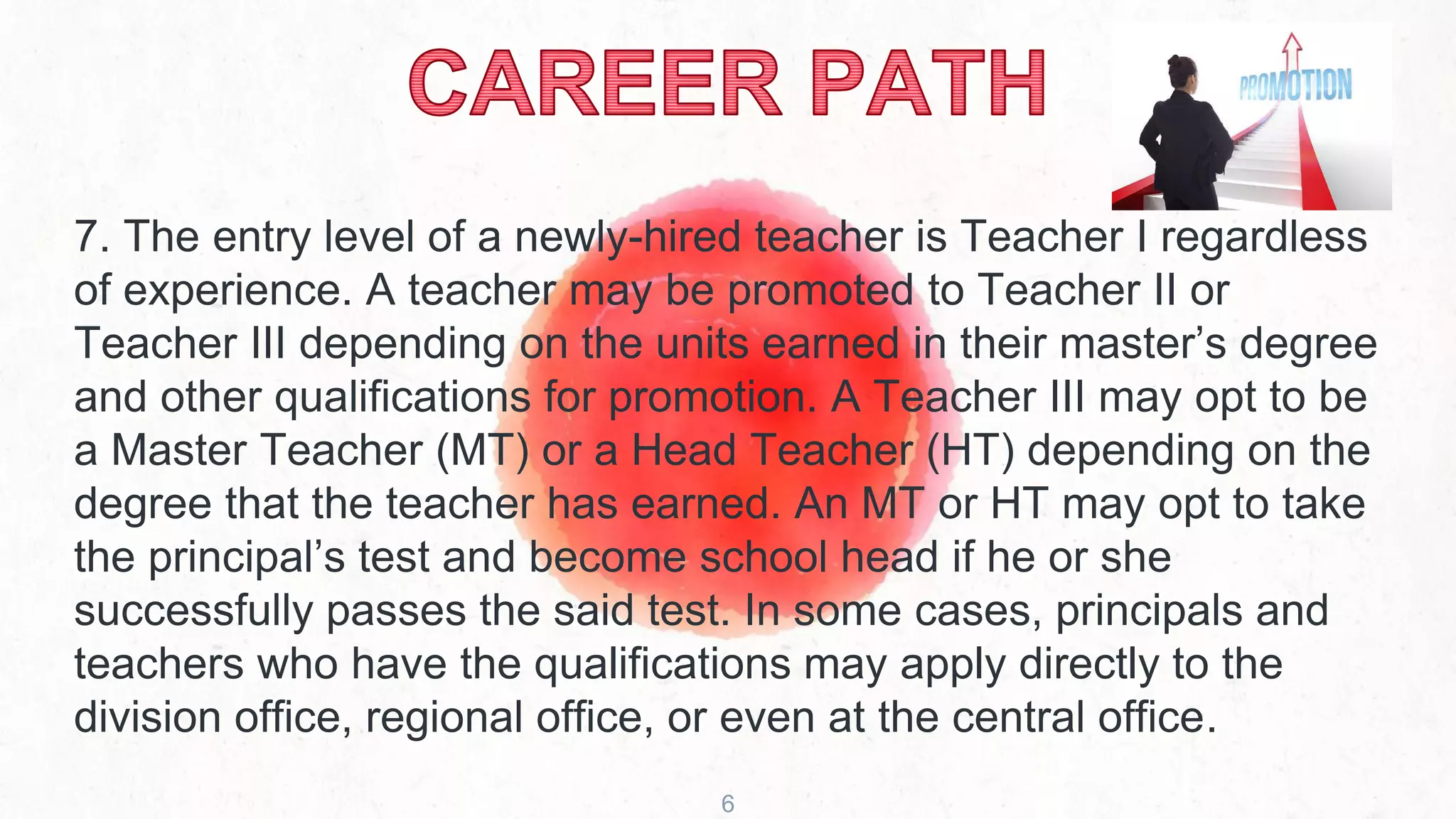 Teachers Induction Program, Module 1, Session 5: Career Path within the ...