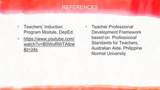 Teachers Induction Program, Module 1, Session 5: Career Path within the Department of Education ...