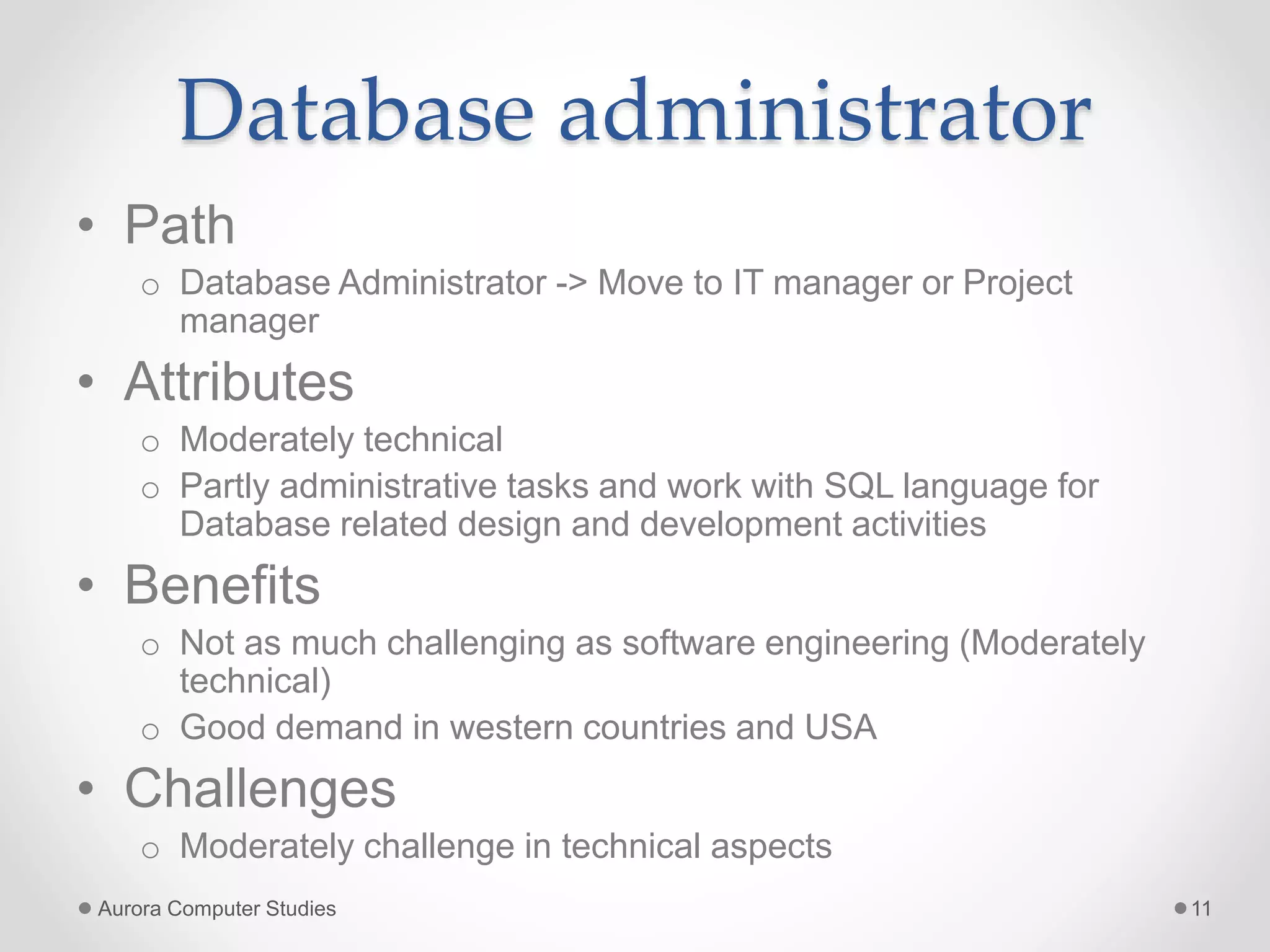 Career paths in ICT | PPTX