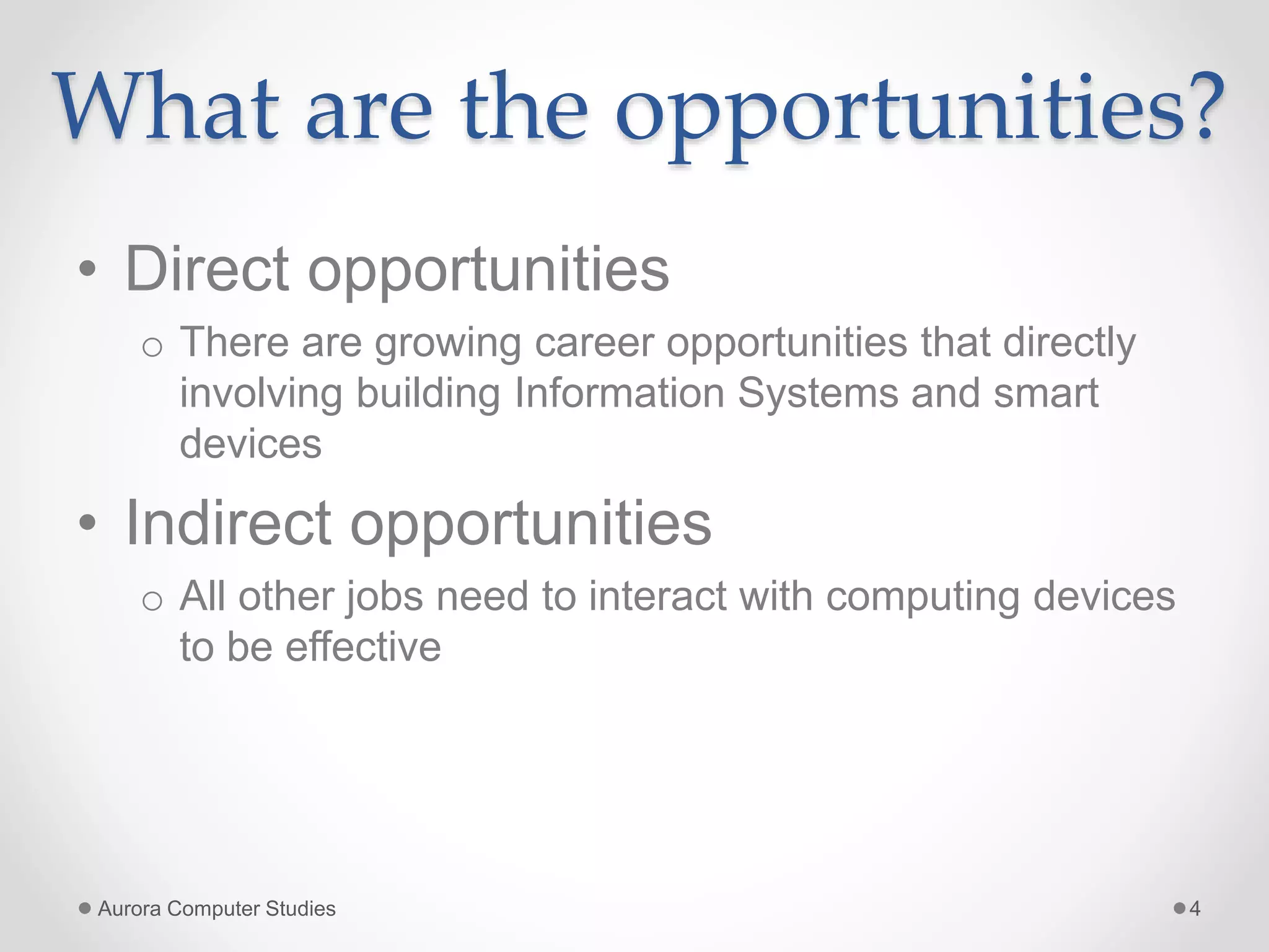 Career paths in ICT | PPTX