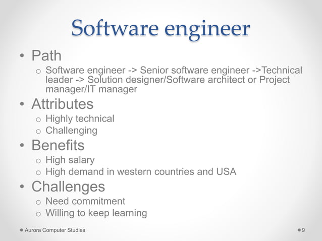 Career paths in ICT | PPTX | IT and Internet Support | Internet