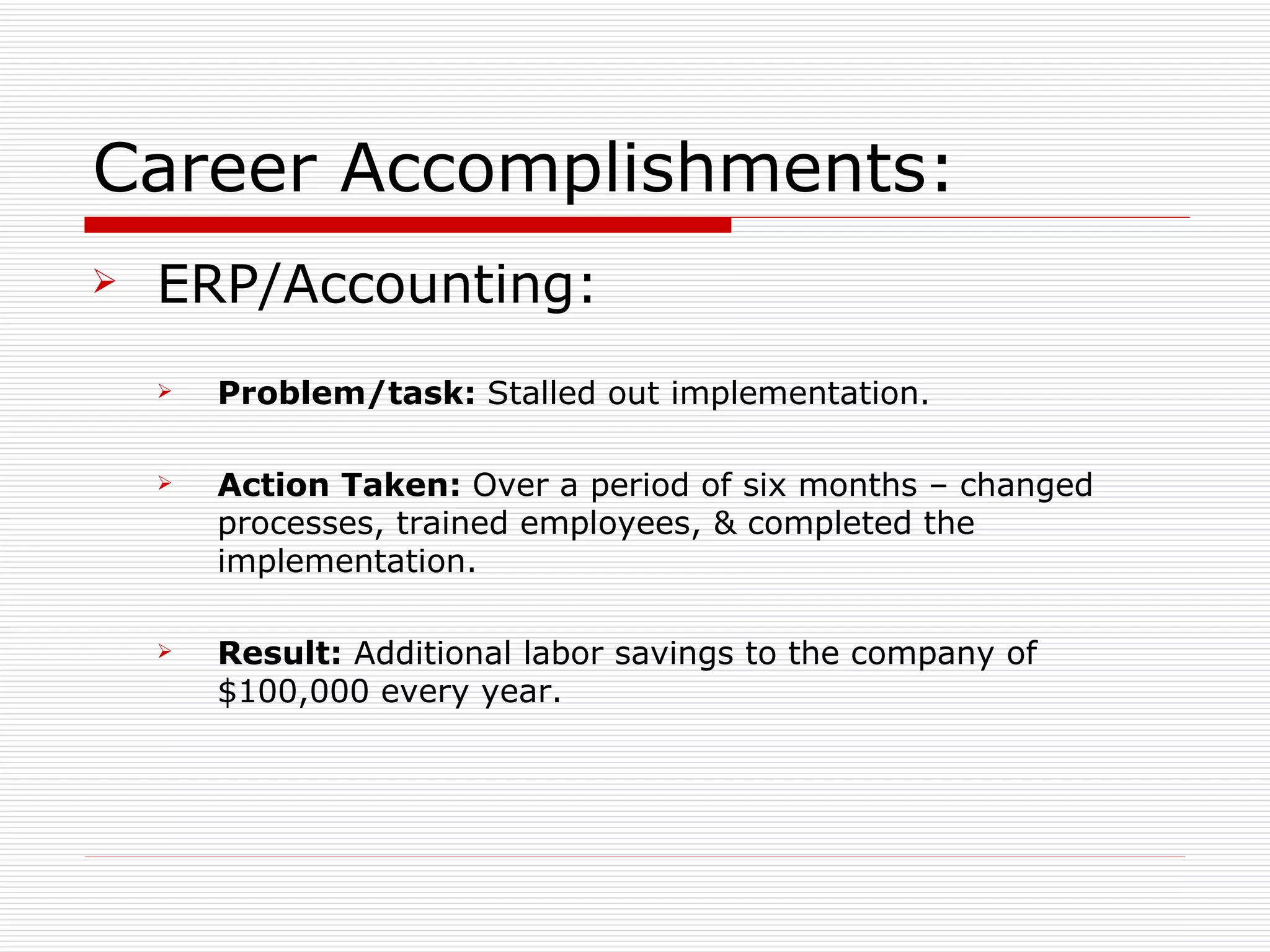 Career Accomplishments | PPT