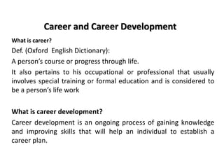 Career and career development | PPTX