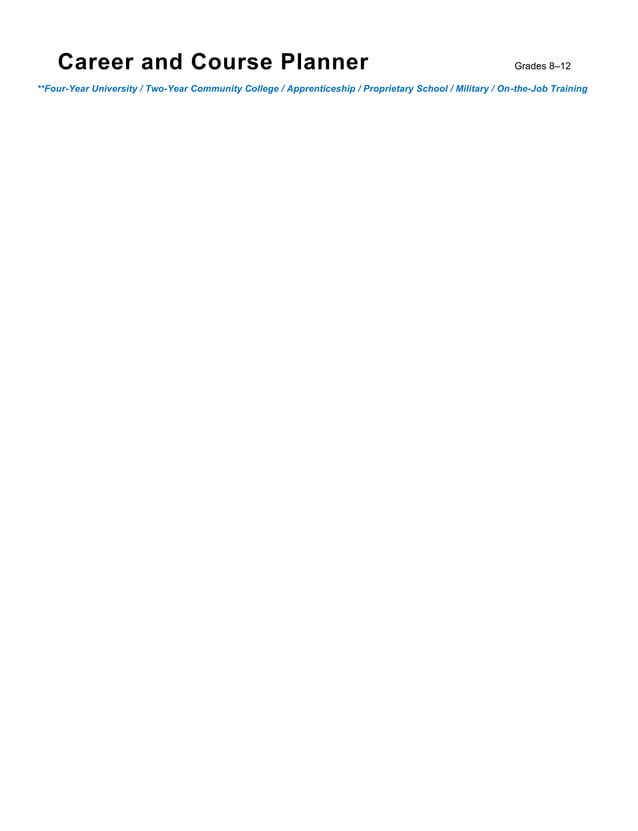 Career and course planner | PDF