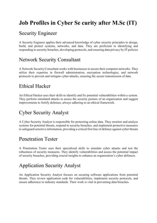 Cyber Security -Career and Job Opportunities after Msc.it | IT and ...